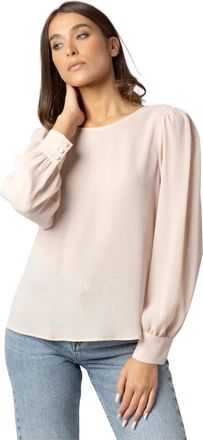 Kocca Femme, Blouses et Chemises, Rose, Taille: 44 FR Blouse &agrave; Manches Longues et &Eacute;paules Bouffantes