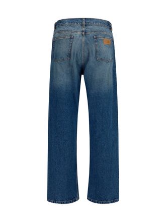 Maison Margiela Mens Straight-Leg Jeans Blue Cotton