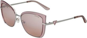 Guess Gu7762 Cateye Sonnenbrille Pink-Silber