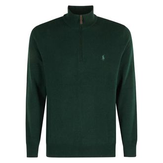 Polo Ralph Lauren Homme, Pulls, Vert, Taille: M Lambswool Half Zip Knit