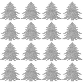 Amosfun Weihnachten Besteckhalter Weihnachtsbaum Bestecktasche Besteckbeutel: 16 St&uuml;cke Filz Tannbaum Christbaum Tanne Besteckh&uuml;lle Messer Geschirr Tasche Beu