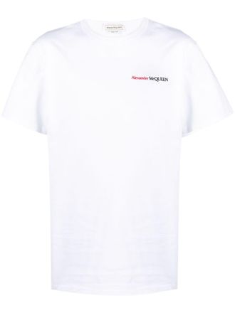 Alexander McQueen t-shirt en coton &agrave; logo brod&eacute; - Blanc