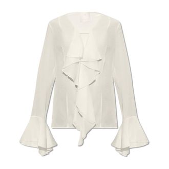 Givenchy Bluse aus 4G-Seide mit R&uuml;schen - - Blouses & Shirts - Damen - Wei&szlig; - S