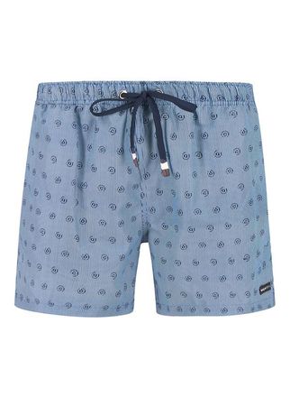 Bugatti Herren Badeshorts blau Mikrofaser gemustert