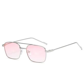 Generic Lunettes De Soleil &Agrave; Petite Monture En M&eacute;tal For Hommes, For Sports Plein Air Et Conduite(Pink)