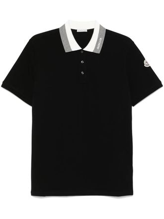 Moncler polo à logo brodé - Noir