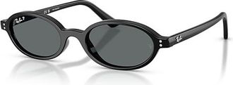 Ray-Ban Khal Bio-based Sonnenbrillen Schwarz Fassung Grau Glas Polarisiert 48-20