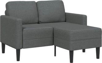 vidaXL Vidaxl - Canapé 2 places avec méridienne en l gris foncé 125 cm tissu