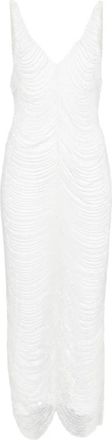 Giuseppe Di Morabito Kleid mit V-Ausschnitt - Weiß