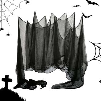 Generic Halloween Gruselig - Gruselige Geisterstoff 76x800cm, Langes dehnbares Netz, wiederverwendbares Baumwollmaterial, Zusätzliche Dekoration | Perfekte Wa