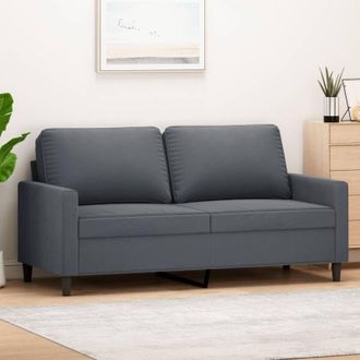 vidaXL 2-Sitzer-Sofa Dunkelgrau 140 cm Samt - Vidaxl