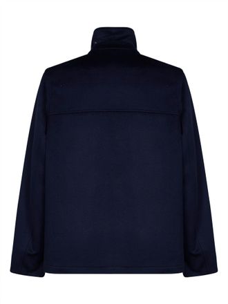 Brunello Cucinelli Mens Bomber Jacket Virgin Wool Beaver Blue