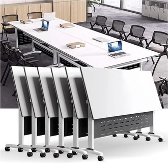 Generic Klappbarer Konferenz-Konferenztisch, 6er-Pack, klappbarer Konferenztisch gro&szlig;, for den Innen-/Au&szlig;enbereich, mobiler Besprechungs-Seminartisch, wasserd