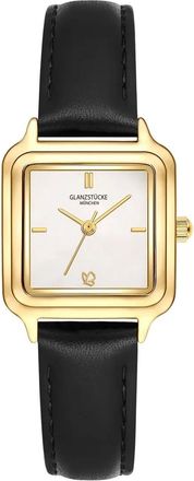 Glanzst&uuml;cke M&uuml;nchen Uhr - Damen Armbanduhr Echtleder - Gr. unisize - in Gold - f&uuml;r Damen