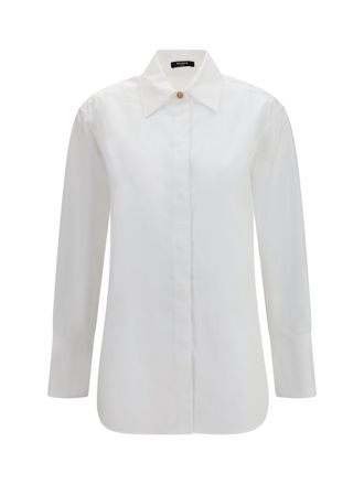 Balmain Womens Shirt Cotton Poplin Optical White