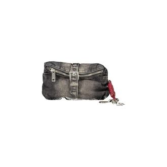Desigual Sac pochette en jean avec fermeture &agrave; boucle - Femme - Sacs - Noir - Taille: ONE Size