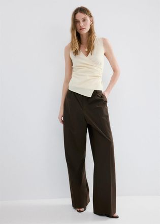 Mango Top crois&eacute; asym&eacute;trique vanille - Femme - XS - MANGO