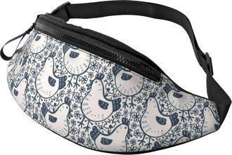 Generic Taillentasche Mode G&uuml;rteltasche H&uuml;hner Und Blumen Verstellbarer Umh&auml;ngetaschen F&uuml;r Damen Camping Outdoor 14X35Cm