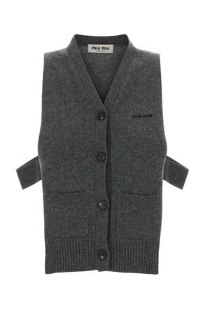 Miu Miu Cashmere Cardigan - Gray