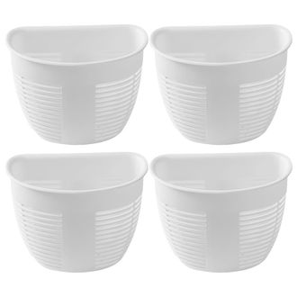 Valiclud 4 St&uuml;ck Wei&szlig;es Wandaufbewahrungsregal ohne Bohren Badezimmer und K&uuml;chen Wandkorb mit Wasserablauf Platzsparender H&auml;ngekorb f&uuml;r Vielseitige Organisatio