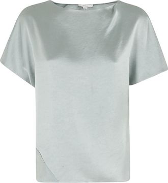 Vince Femme, Blouses et Chemises, Vert, Taille: 40 FR Blouse Satin&eacute;e Drap&eacute;e &agrave; Manches Dolman