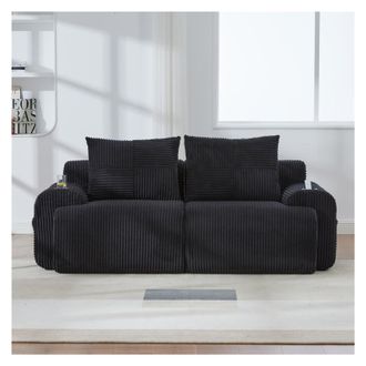 Generic Modernes L-f&ouml;rmiges modulares Sofa, 3-Sitzer-Sofa, modulares Ecksofa aus Cord, ergonomisch geschwungenes Design, ausgestattet mit Aufbewahrungstaschen