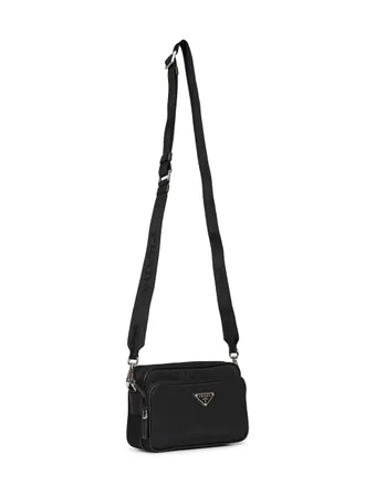 Prada Mens Crossbody Bag Black Recycled Polyamide Shoulder