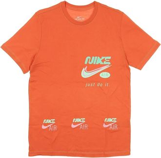 Nike Homme, Tops, Orange, Taille: XL Tee-shirt de Sport avec Impression Swoosh