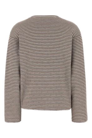 Miu Miu Womens Embroidered Cotton Blend Oversize T-Shirt Biancocacao T-shirts And Polos