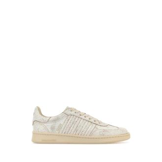 Dsquared2 Wei&szlig;e Leder Boxer Sneakers - - Shoes - Herren - Wei&szlig; - 43 1/2 EU