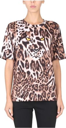 Moschino Femme, Tops, Multicolore, Taille: 34 FR T-shirt Animalier &agrave; Col Rond