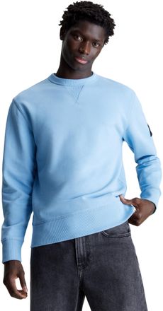 Calvin Klein Jeans Herren Sweatshirt Badge Crew Neck ohne Kapuze, Blau (Dusk Blue), XXS