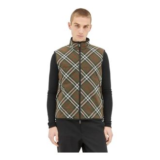 Burberry Gepolsterte Check-Weste mit &uuml;bergro&szlig;en Taschen - - Jackets - Herren - Gr&uuml;n - M