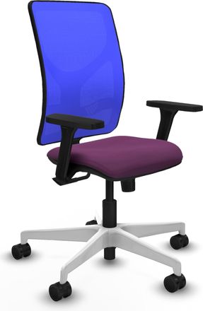 Piqueras y Crespo Atmungsaktiver B&uuml;rostuhl mit 3D-Armlehnen, h&ouml;henverstellbare Lendenwirbelst&uuml;tze, ausgestattet mit 3 Positionen und Schneideschaum, Blau/Violett