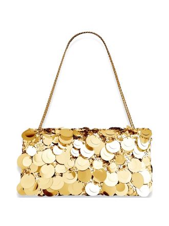 Paco Rabanne Womens Baguette Shoulder Bag Sparkle Gold Leather