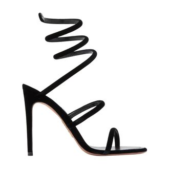 Rene Caovilla Femme, Chaussures, Noir, Taille: 38 EU Sandales Serpent en Velours