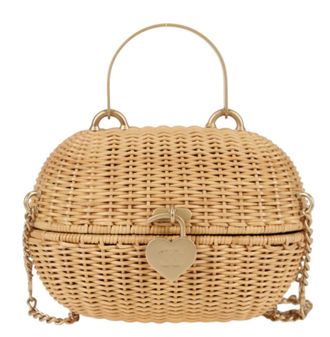 Chanel Heart Padlock Wicker Bag
