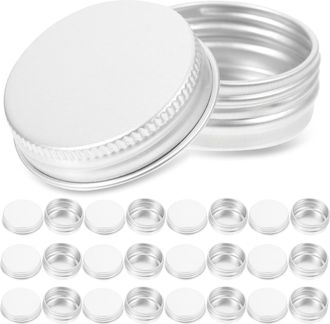 Artibetter 24 St&uuml;ck Runde Aluminium dosen mit Schraubdeckel Kleine Mehrzweck aufbewahrungsbeh&auml;lter Wiederverwendbare Metallboxen f&uuml;r Kerzen Kosmetik Gew&uuml;rze Trag