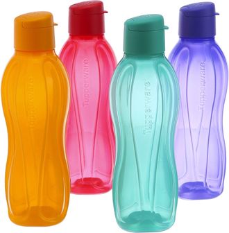 Tupperware Fliptop Kunststoff-Wasserflasche, 750 ml, mehrfarbig, 4 Stück