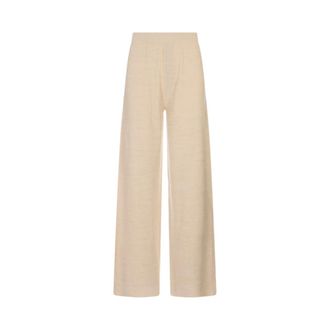 Fabiana Filippi Femme, Pantalons, Beige, Taille: 38 FR Pantalon en maille c&ocirc;tel&eacute;e