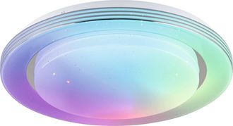 Paulmann 70546 LED Deckenleuchte Rainbow mit Regenbogeneffekt incl. 1x22 W dimmbar dynamicRGBW Farbsteuerung Chrom, Wei&szlig; Kunststoff, Metall 3000 K