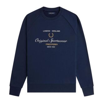 Fred Perry Homme, Sweatshirts et sweats &agrave; capuche, Bleu, Taille: 2XL SweaT-shirt de sport Original