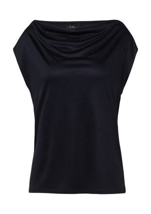 s.Oliver &Auml;rmelloses Shirt aus Viskose mit Wasserfall-Ausschnitt