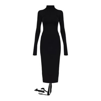 Balenciaga Kleid mit hohem Kragen - - Dresses - Damen - Schwarzk - XS