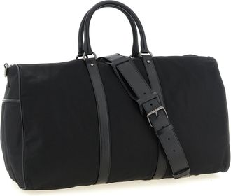 Kiton Technical Fabric with Leather Trim Duffel Bag - Black
