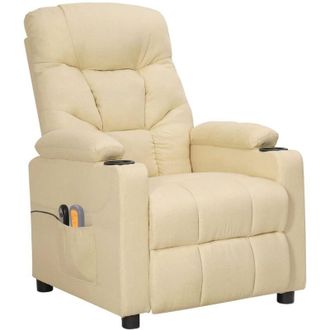 vidaXL Massagesessel Elektrisch Creme Stoff Vidaxl