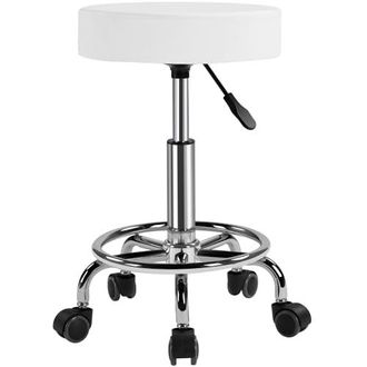 Yaheetech Tabouret de Bureau Hauteur R&eacute;glable 51-65 cm avec roulettes Rotation &agrave; 360&deg; Tabouret de Travail Rotatif pour Bureau, Salon de Beaut&eacute; et Massage, Clini