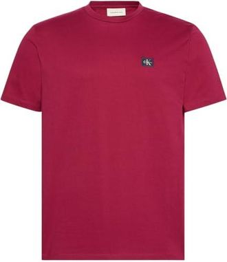 Calvin Klein T-Shirt Manches Courtes Homme Badge Jersey Classic Tee en Coton, Rouge (Beet Red), L