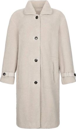 Liu Jo Femme, Manteaux, Beige, Taille: 38 FR Manteau en tissu teddy