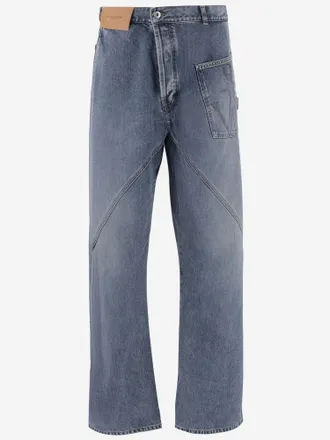 J.W.Anderson Logo-Patch Cotton Denim Jeans - Blue